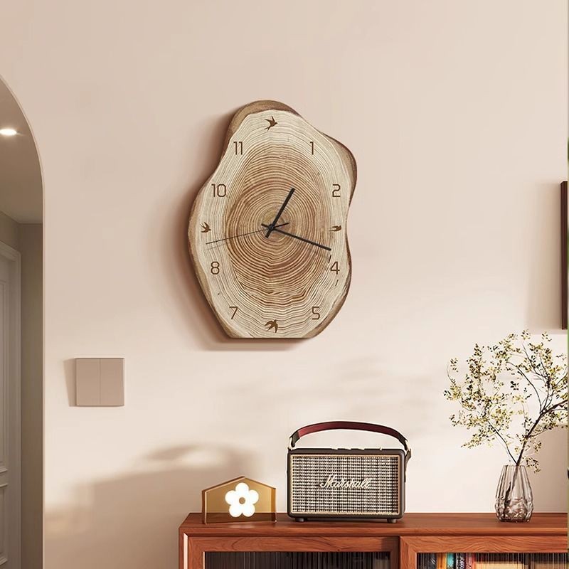 JAM DINDING RUSTIC TREE ANNUAL WALL CLOCK SILENT QUARTZ MID CENTURY ...
