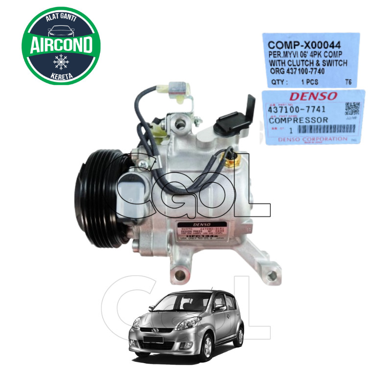 ORIGINAL Perodua Myvi 1.3 (2005’-2010’) • Air Cond Compressor With ...