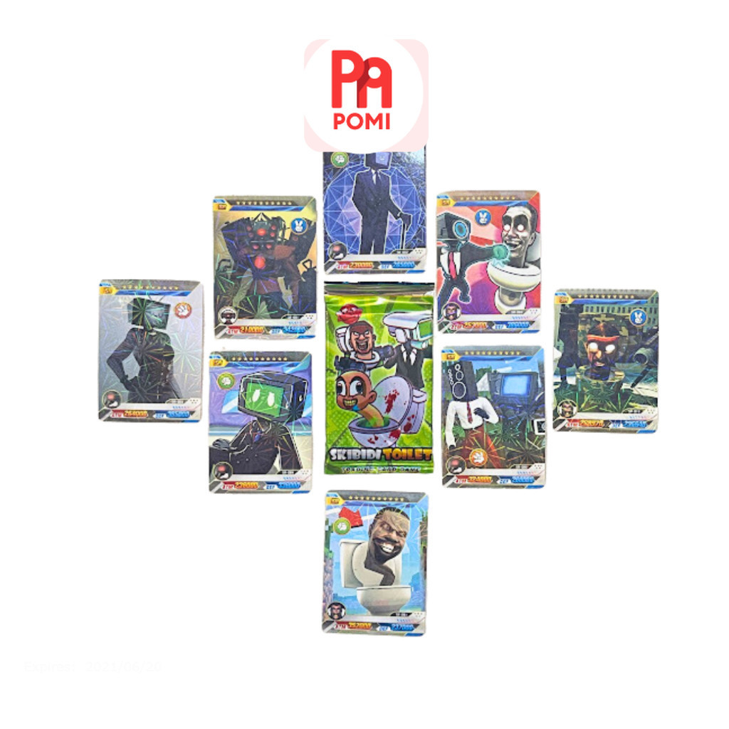 Set of 10 bags of extremely beautiful 3D Skibidi Toilet cards, 80 cheap ...