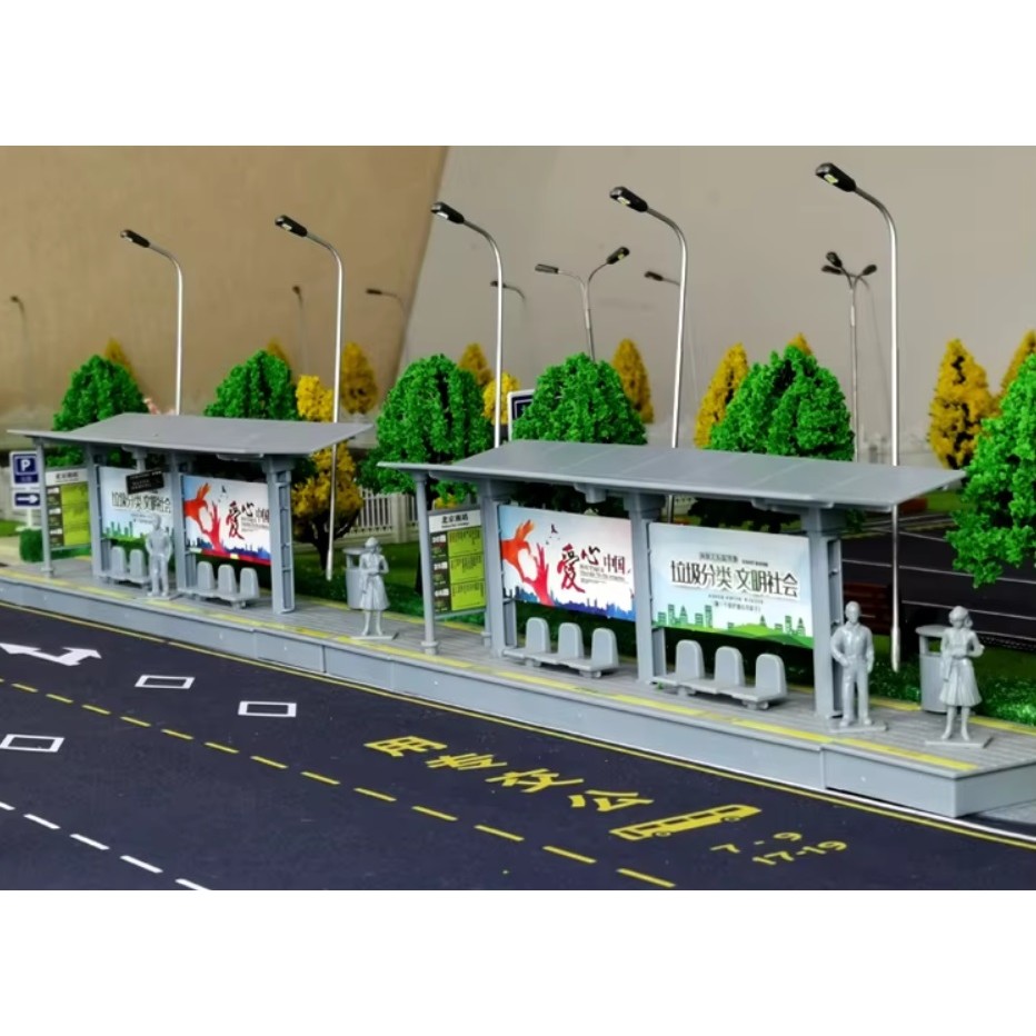 1/64 HO Scale Bus Station Model Car Sports Car Bus Simulation Bus ...