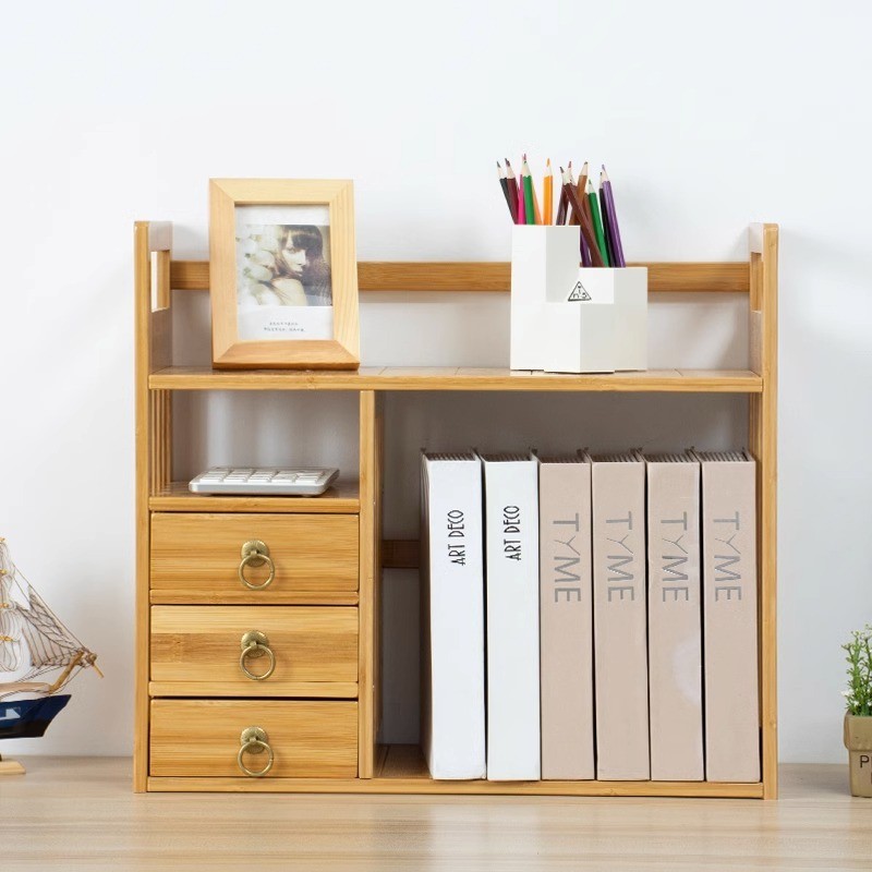 Student Desk Storage Cabinet Desktop Bookshelf with Drawer Bay Window ...