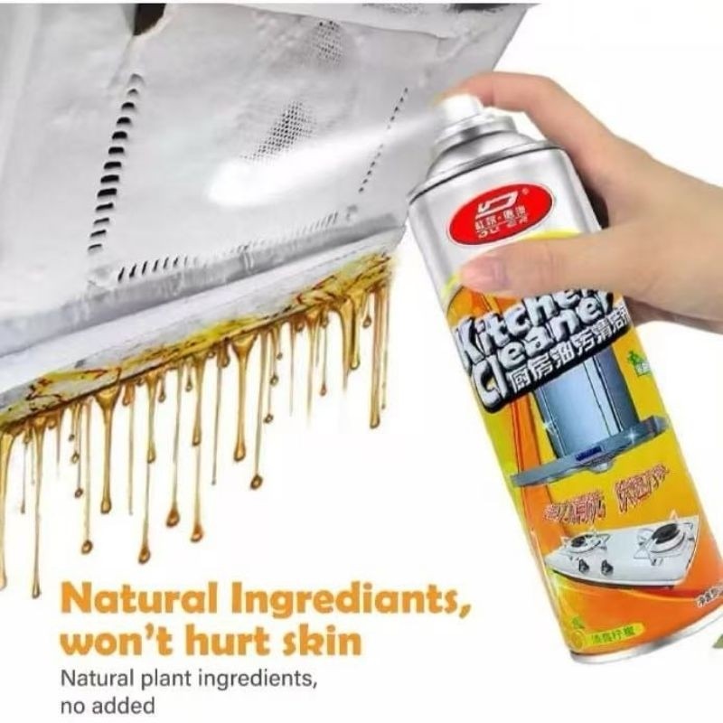 500ML Multi-Purpose Foam Kitchen Cleaner Spray Grease Stain Remover ...