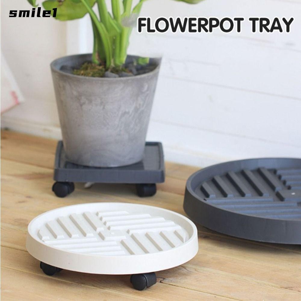 SMILE Flower Disc Base, Multifunctional Plastic Flower Pot Stand Trays ...