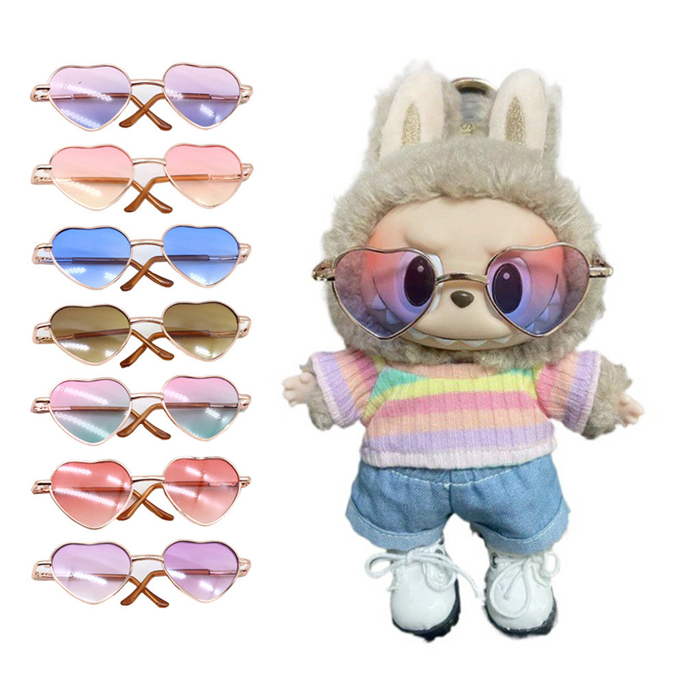 Qiaolis Labubu Heart Shape Glasses Gradient Sunglasses For Cotton BJD ...