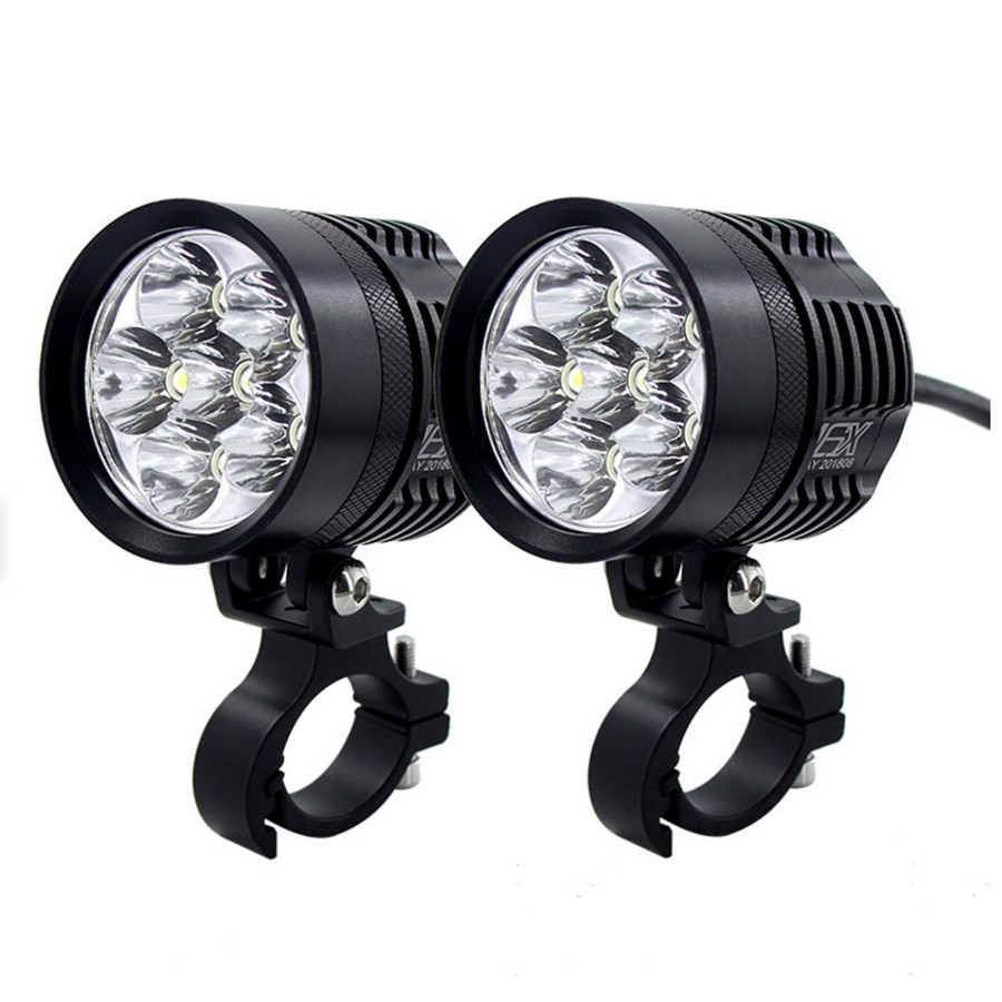 Pair 120W 12000lm 6000K CNC Aluminum Led Motorcycle bike Headlight bulb ...