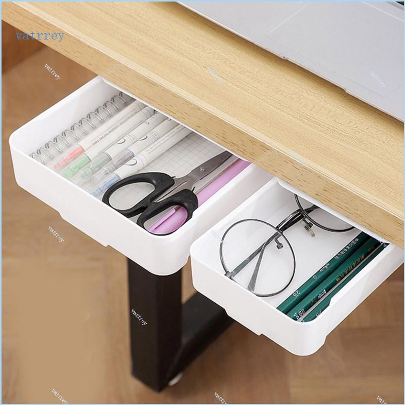 VA Invisible Drawer Storage Box with Lid Pull Out Under Desk Mini ...