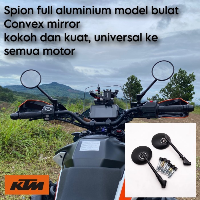 Full aluminum round rear view mirror ktm 390 250 790 890 adventure ktm ...