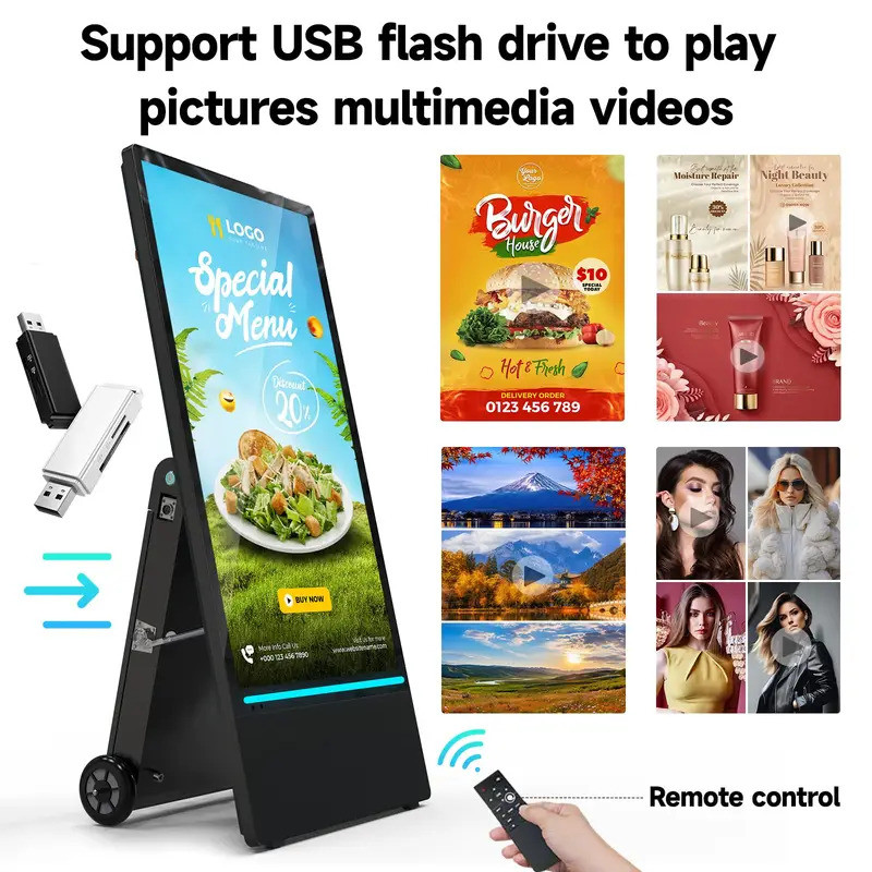 Rechargeable Portable Outdoor 43 inch Digital Signage Displays, IP55 ...