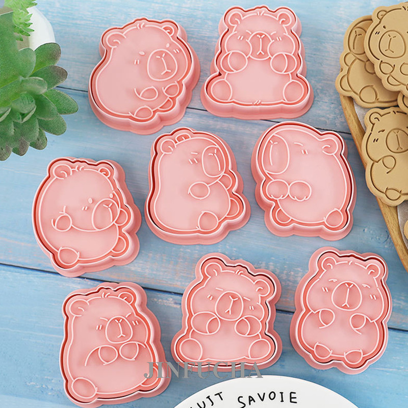 Jinfucha 8Pcs/set Capibara Biscuit Mold Cartoon Capybara Avatar Facial ...