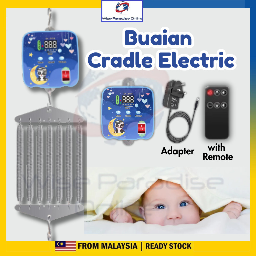 WPO Baby Electric Baby Cradle With Music Timer Buai Bayi Elektrik ...