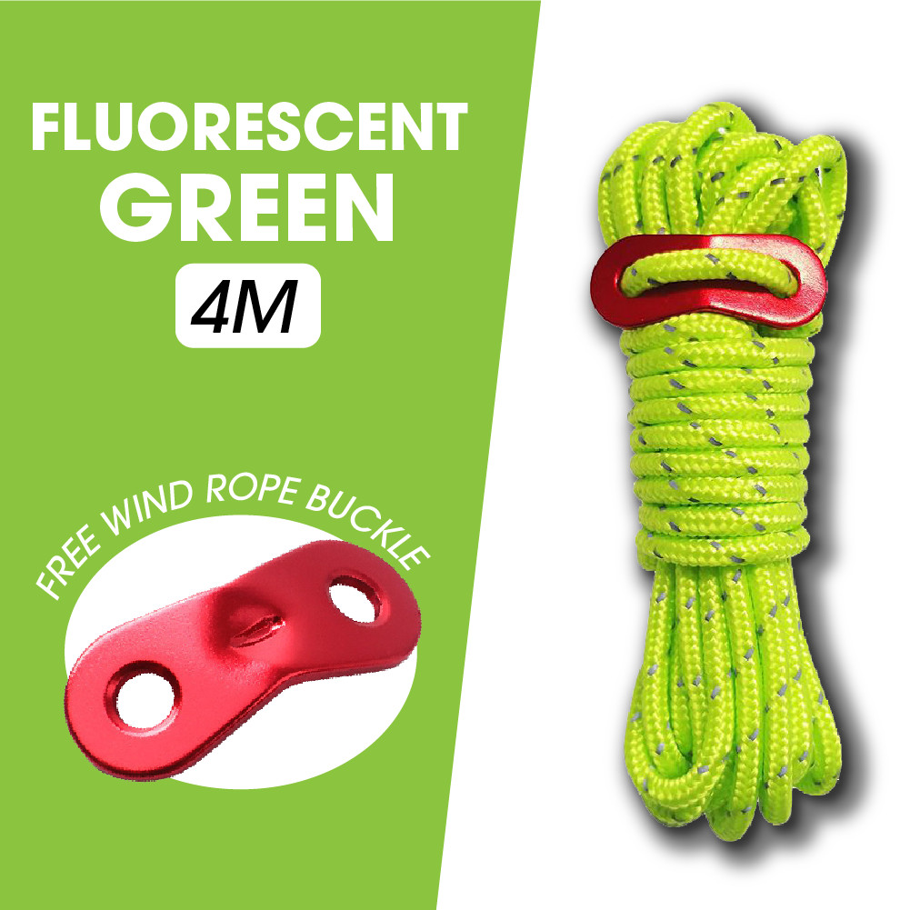 4m Camping Rope Outdoor Tali Khemah Tali Flysheet Reflective Wind Rope ...