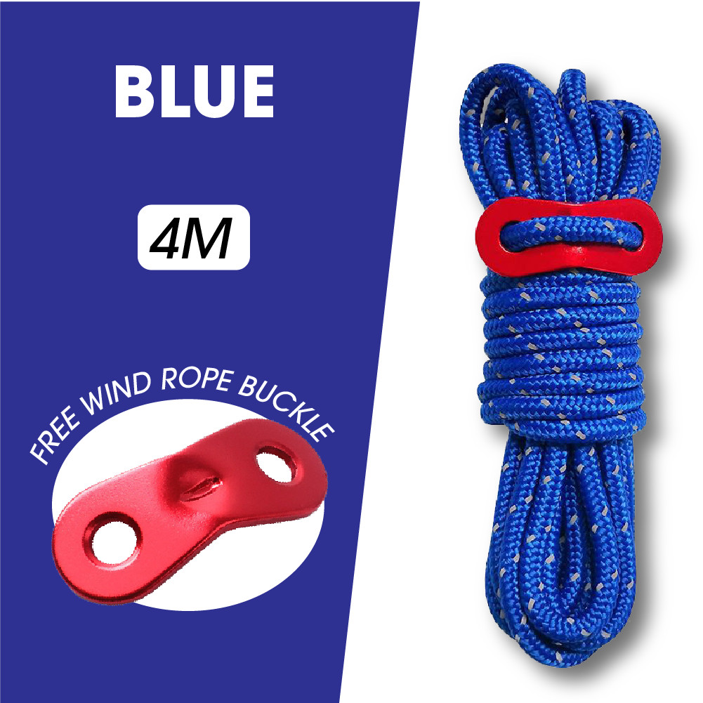 4m Camping Rope Outdoor Tali Khemah Tali Flysheet Reflective Wind Rope ...