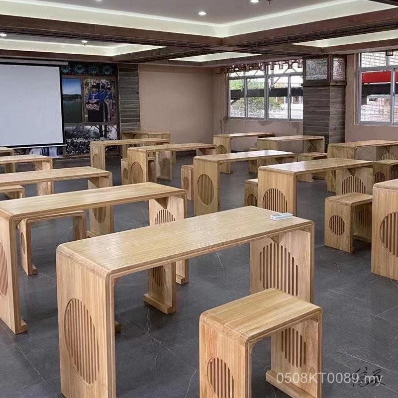 Student Kindergarten Painting Case Solid Wood First Grade Chinese Study Table Training Go Desk ...