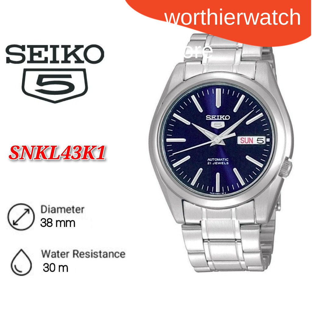 Seiko 5 Automatic 21 Jewels SNKL43K1 Men's Watch | Shopee Malaysia