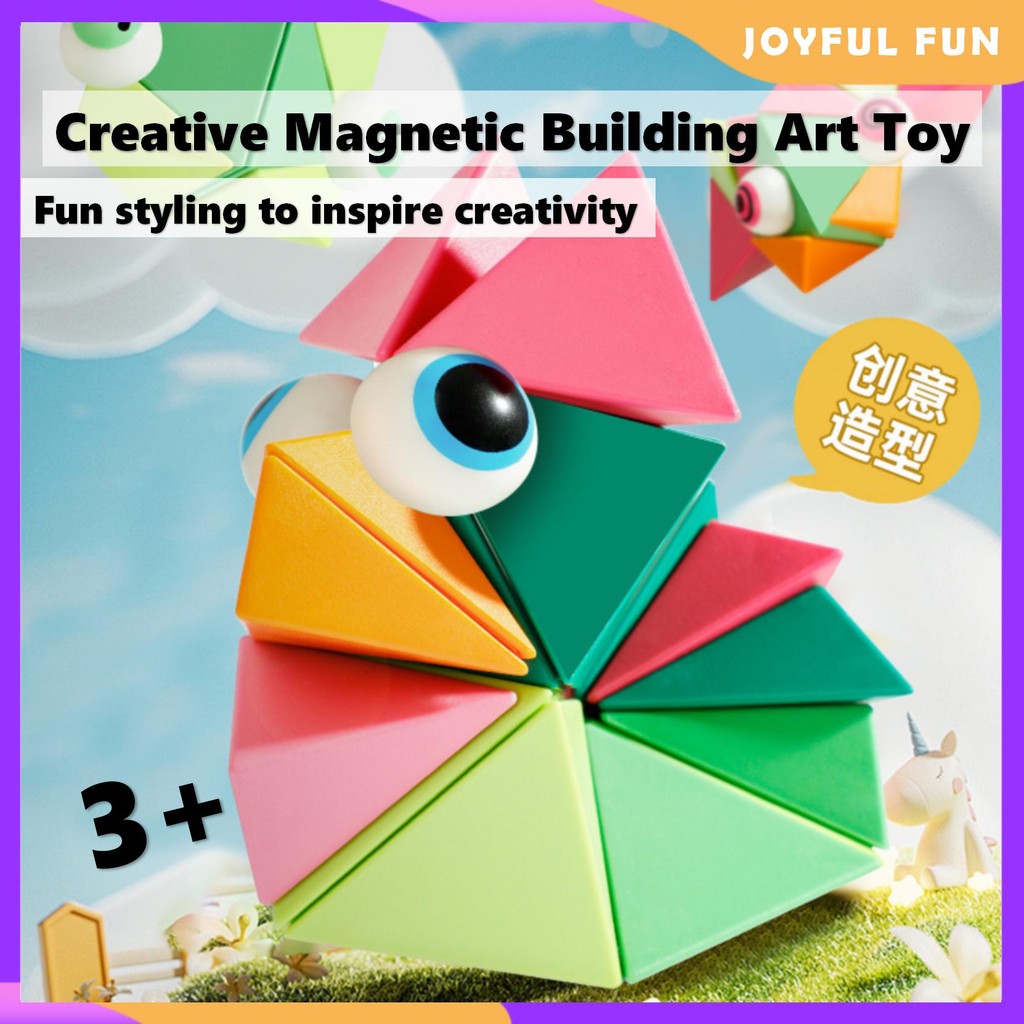Magnetic Art 3D Shapes 36-Piece Set, Beyond Standard Building Blocks ...
