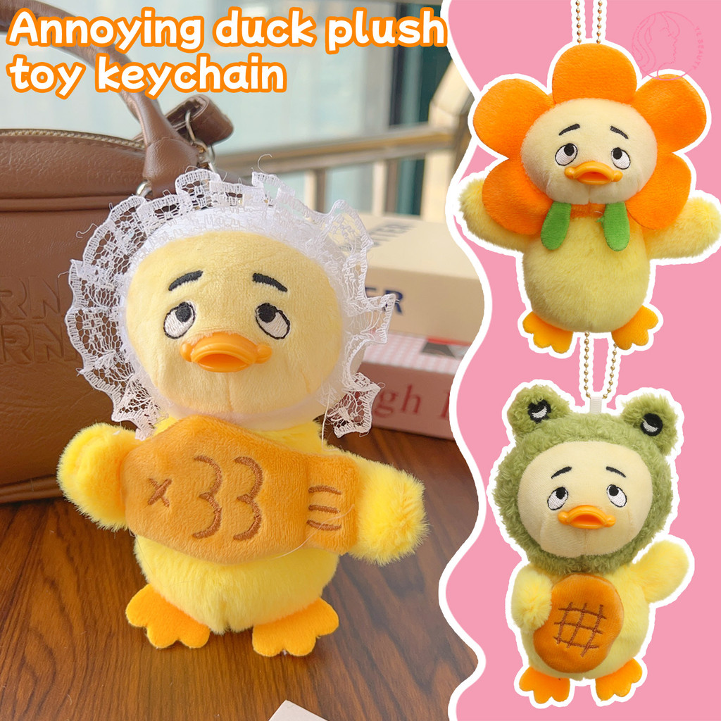 Cute Upset Duck Doll Keychain - Creative Baby Three Doll Pendant - Cute ...