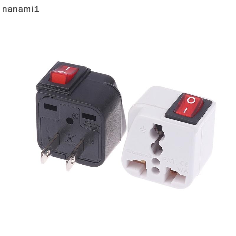 nanami1 US 2 Pin Plug Adapter Converter AC100~250V 10A With Main On/Off ...
