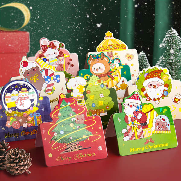 christmas card Kad ucapan Krismas 3d tiga dimensi bronzing kad ucapan ...