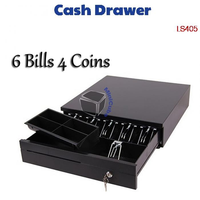 6 Bill 4 Coin Heavy Duty Cash Drawer with Metal Keylock RJ11 405C ...