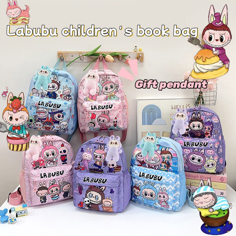 LABUBU new high-capacity children's bag Cute Primary School Backpack ...