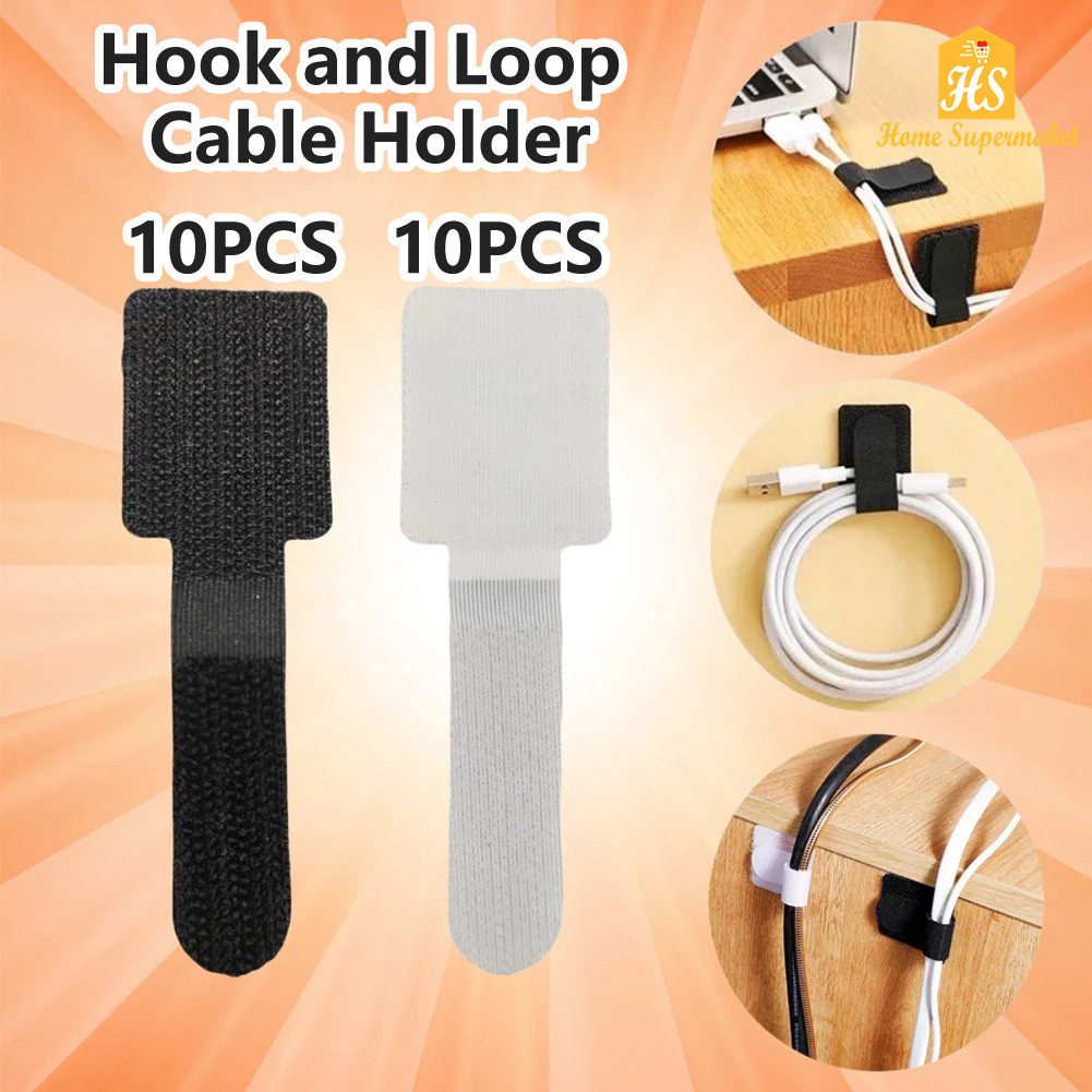 10PCS Reusable Cable Ties Fastening Wire Organizer Cord Rope Holder ...
