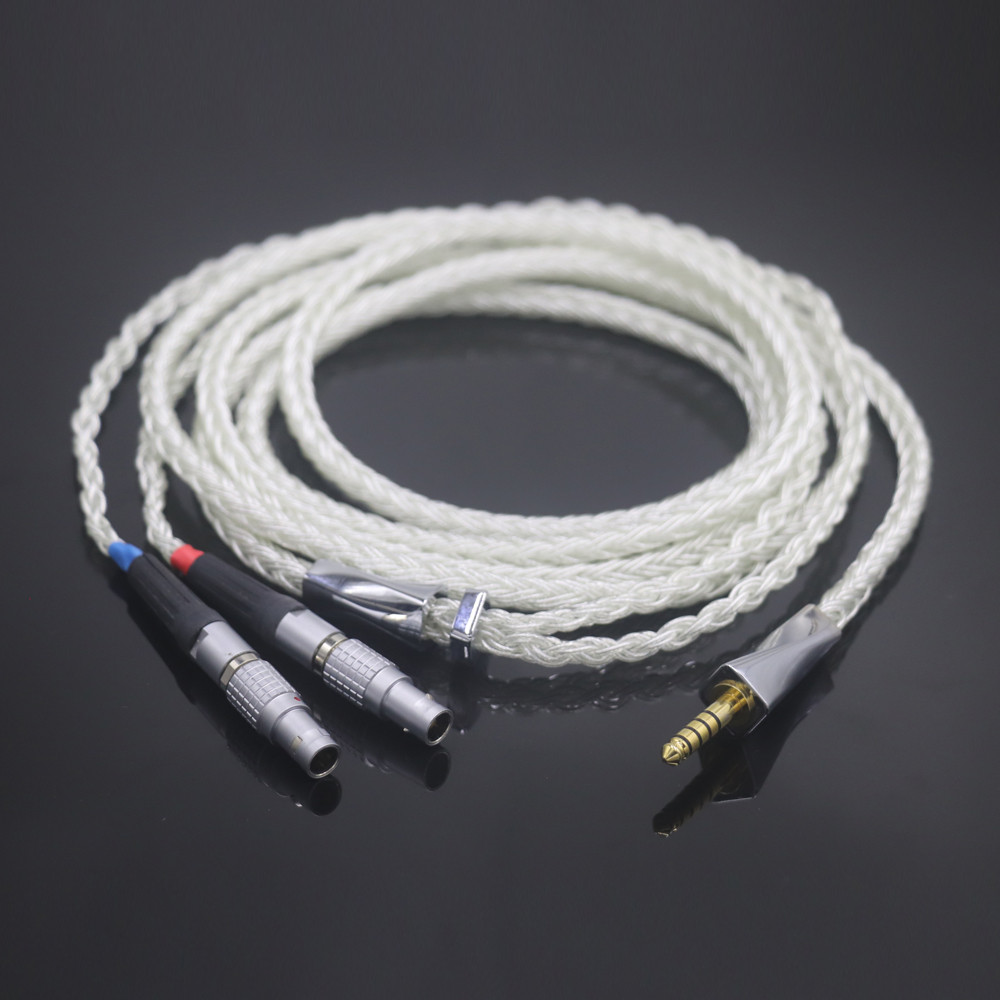 16 Core Pure Silver 2.5mm 4.4mm 3.5mm XLR Earphone Cable For Focal ...