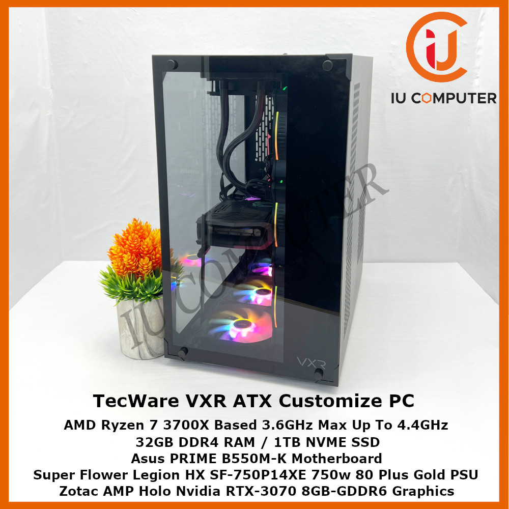 TECWARE VXR ATX AMD RYZEN 7 3700X 32GB RAM 1TB NVME SSD RTX 3070 USED ...