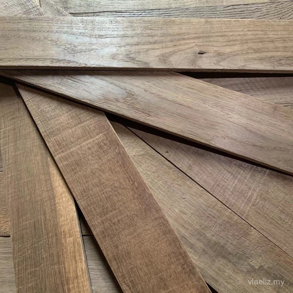 Lantai kayu solid elm lama, corak luluhawa, aksesori papan kayu lama ...