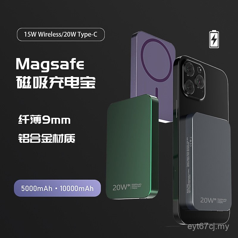 Pengecas magnetik tanpa wayar, aloi aluminium, jenis kad mudah alih ...