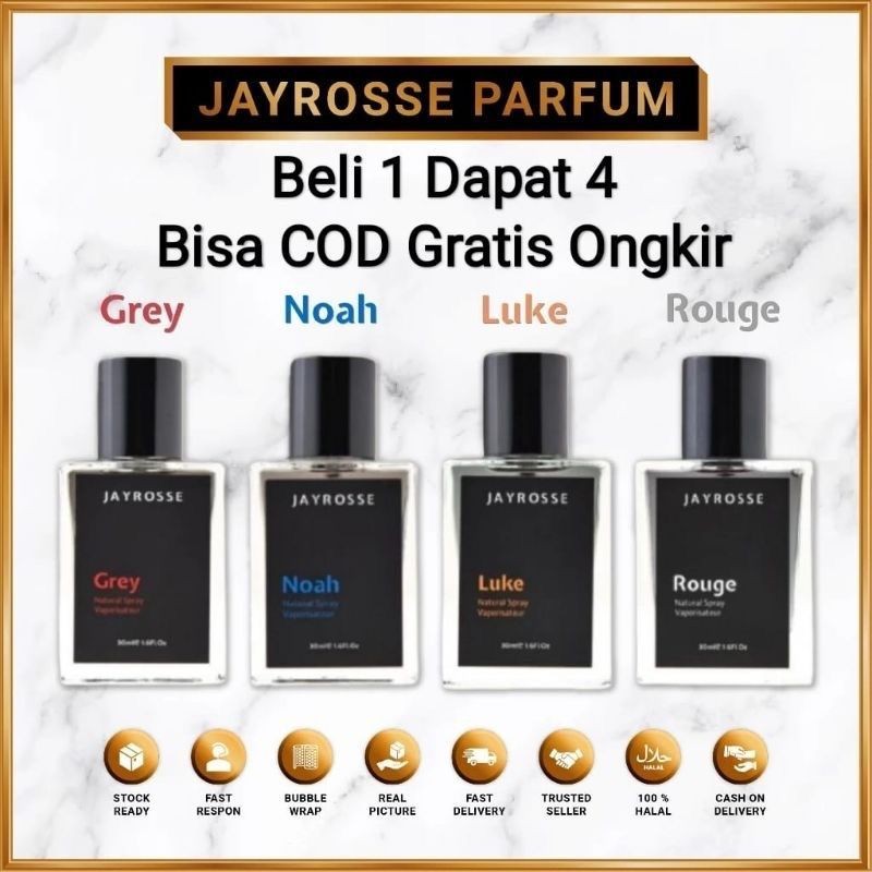 COD BELI 1 DAPAT 4 PROMO PARFUM JAYROSE ORIGINAL PRIA BEST SELLER - eau de parfume 35ml | Shopee ...