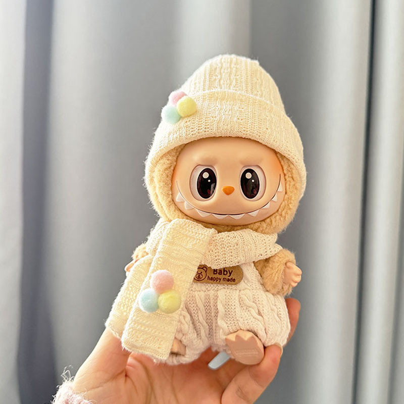 Labubu Clothes V1 V2 Winter Knitted Hat Scarf Jumpsuit for Have A Seat ...