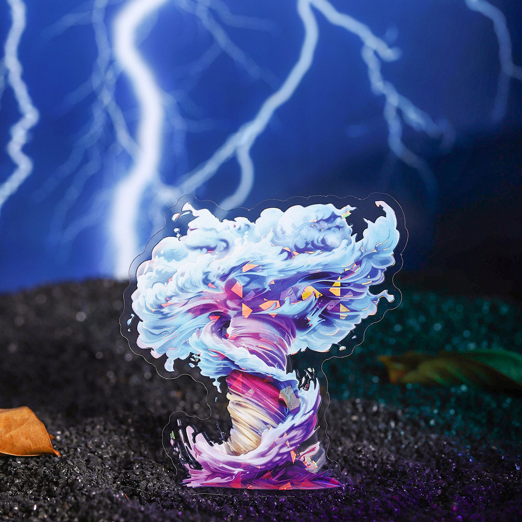 PET Sticker Pack Wind Roll Thunder Series Lightning Tornado Theme ...