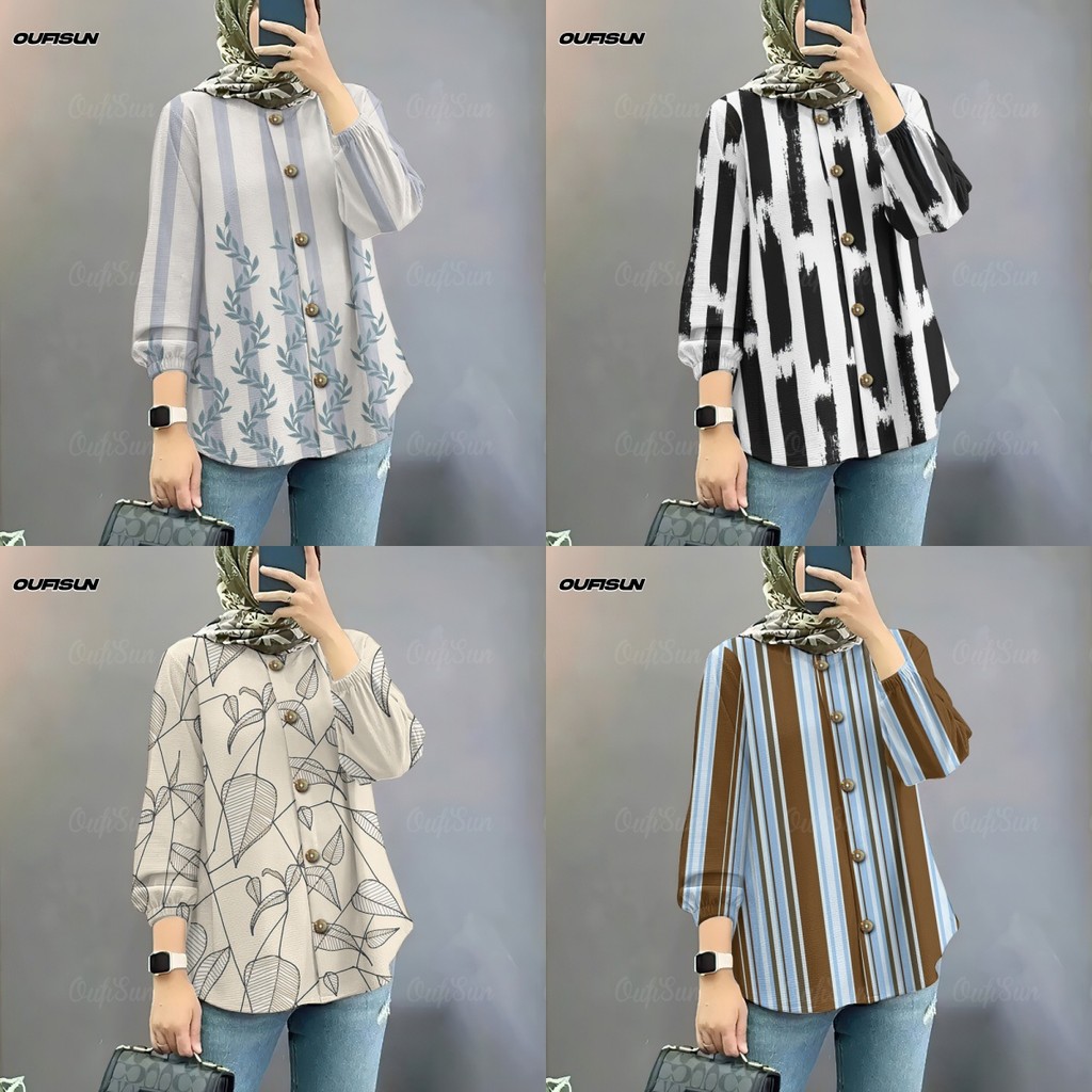 Women's Muslim Eid Blouse Fashionable Striped Sportswear with Elegant ...