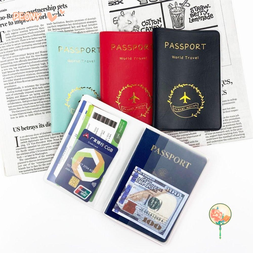 PEONY-HOME Document Credit Card , Waterproof PU Leather Passport Cover ...