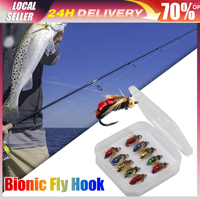 10Pcs Fly Fishing Lure Set With Super Sharpened Crank Hook Artificial ...