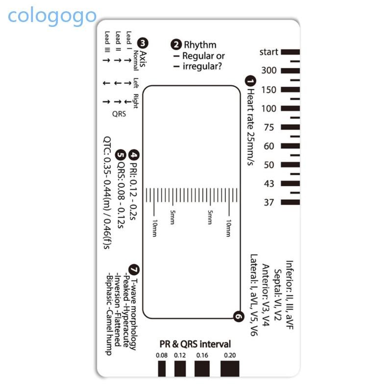 COLO EKG 7 Step Ruler Card EKG Interpretation Tool For EKG ...