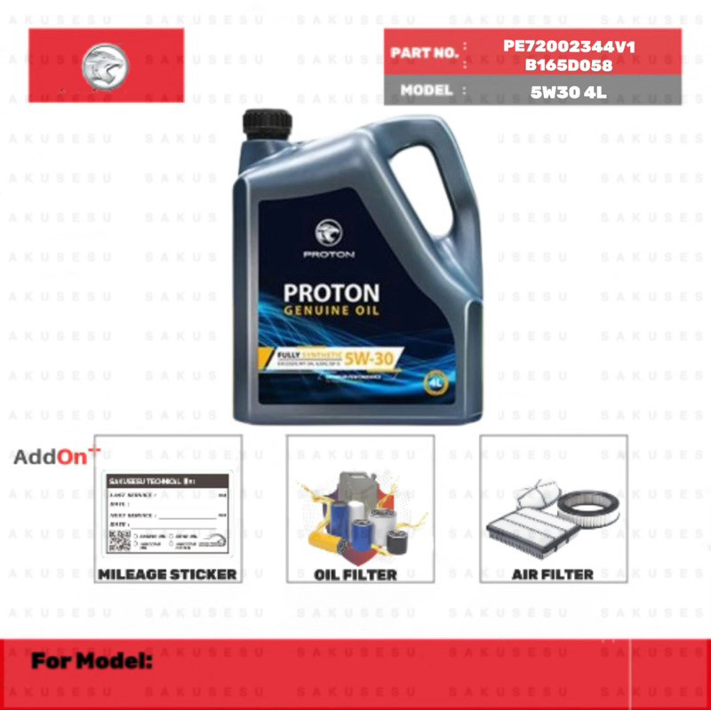 PE72002344V1/ B165D058 Proton SN 5W-30 fully synthetic engine oil (4 ...