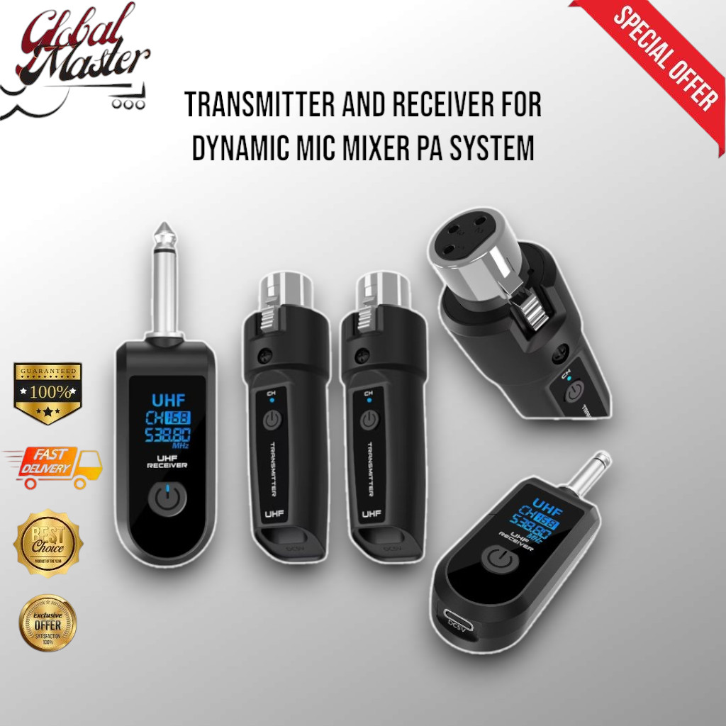 K1 2.4Ghz Wireless Microphone System XLR Transmitter and Receiver for ...