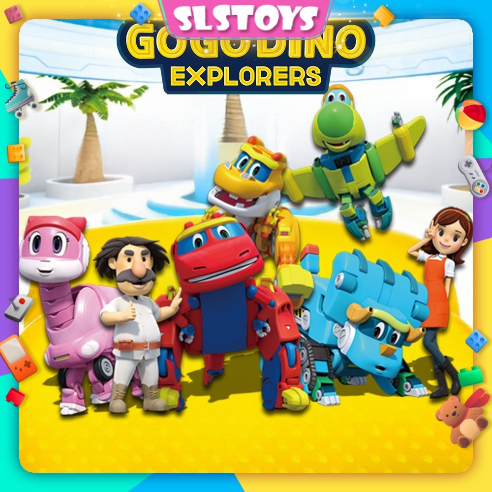 GOGO DINO Deformation Toys Action Figure Transformation Vehicle Dinosaurs Rex Viki Tomo Ping ...