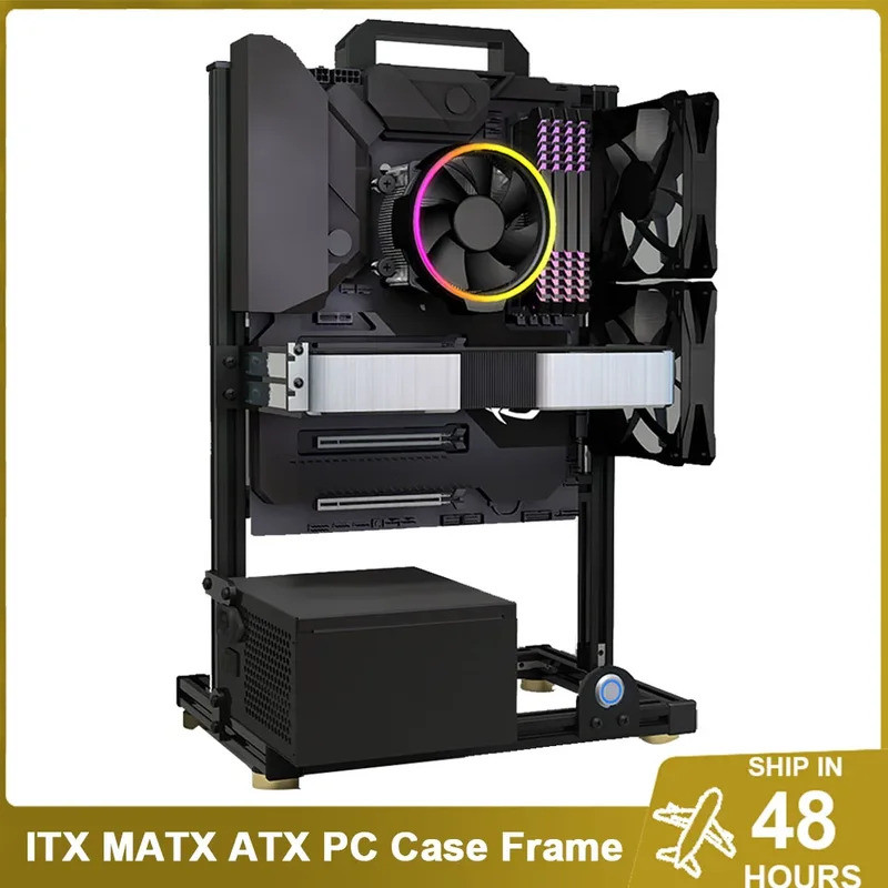DIY Gamers Cabinet MOD ITX MATX PC Case Open Frame Aluminum Creative ATX EATX Tower Desktop ...