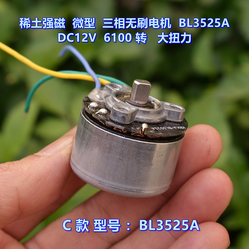 Miniature Three-Phase Brushless Motor Double Ball Bearing DC12V High ...