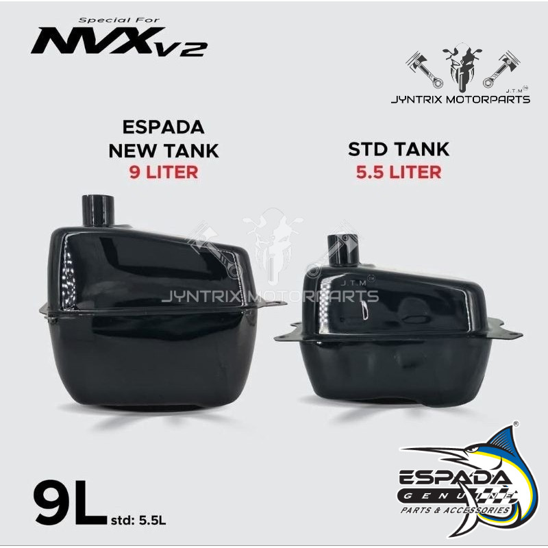 ESPADA FUEL TANK NVX155 V2 V3 NVX SP (9 LITER) BIG Fuel Tank AEROX 155 ...