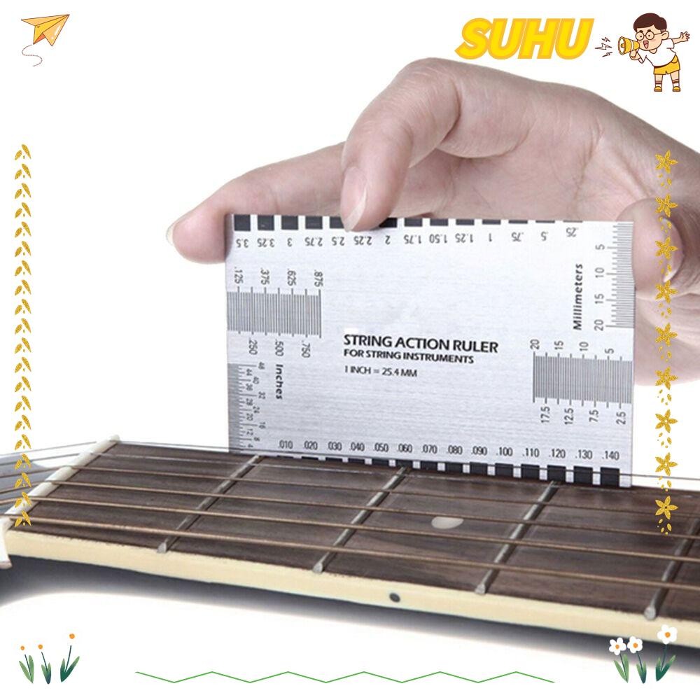 SUHU String Gauge Ruler Stainless Steel Guitar Guide Setup Height ...