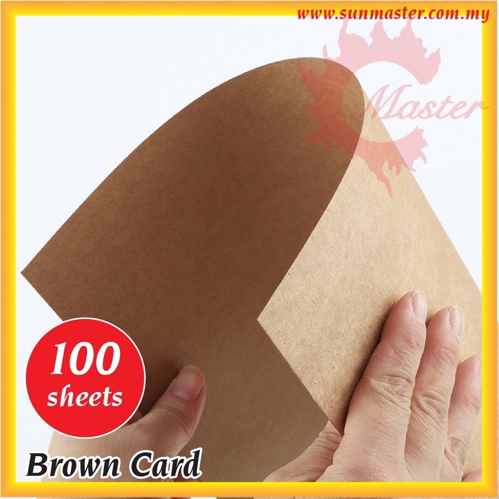 A3 Brown Card 100pcs | 180g 250g 350g 450g | Brown Kraft Paper for ...