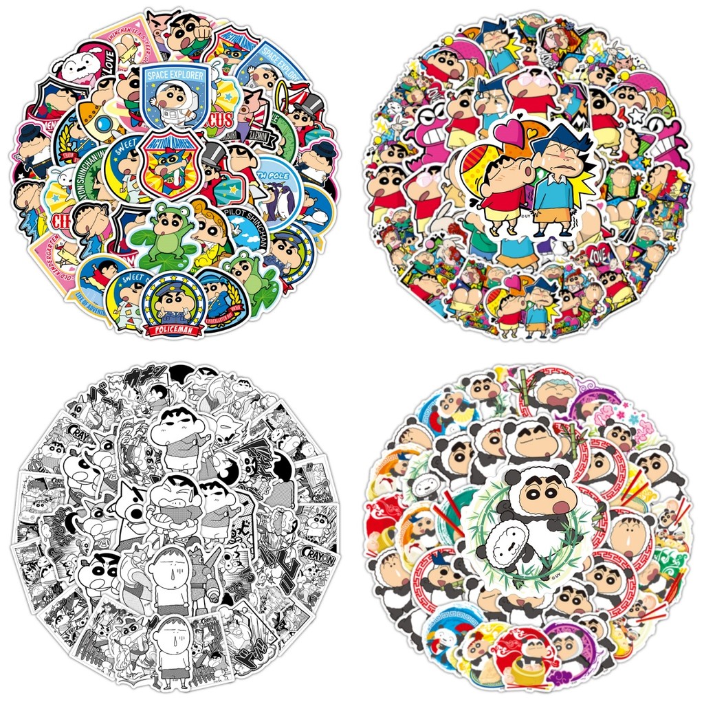 50PCS Cute and Funny Cartoon Anime Crayon Shin Chan Graffiti Stickers ...