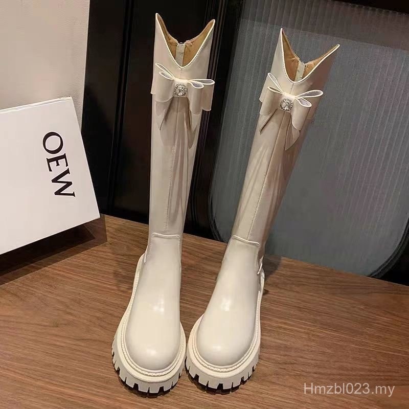 Design Niche Boots Boots Women Bows Autumn Winter New Style Genuine ...