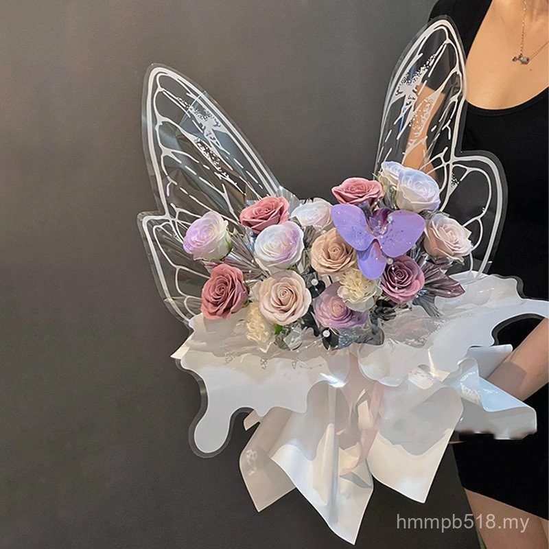 High-value Elf Crystal Butterfly Simulation Rose Bouquet Finished ...