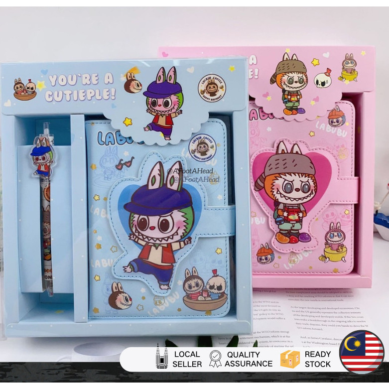 Labubu Notebook Pen Gift Box Notepad Handbook Kuromi Stationery Set School Supplies Buku Diari ...