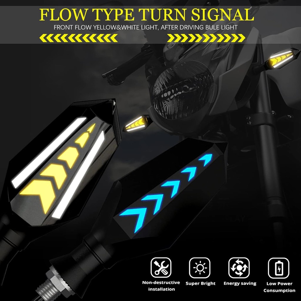 Superbike Running Light LED Light Lampu Isyarat Motor 4pcs Yellow ...