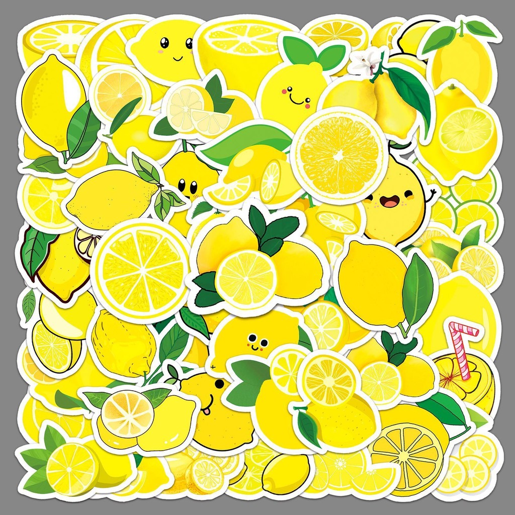 50 Sheets Lemon Graffiti Stickers Cartoon Fruit Stickers DIY Mobile ...